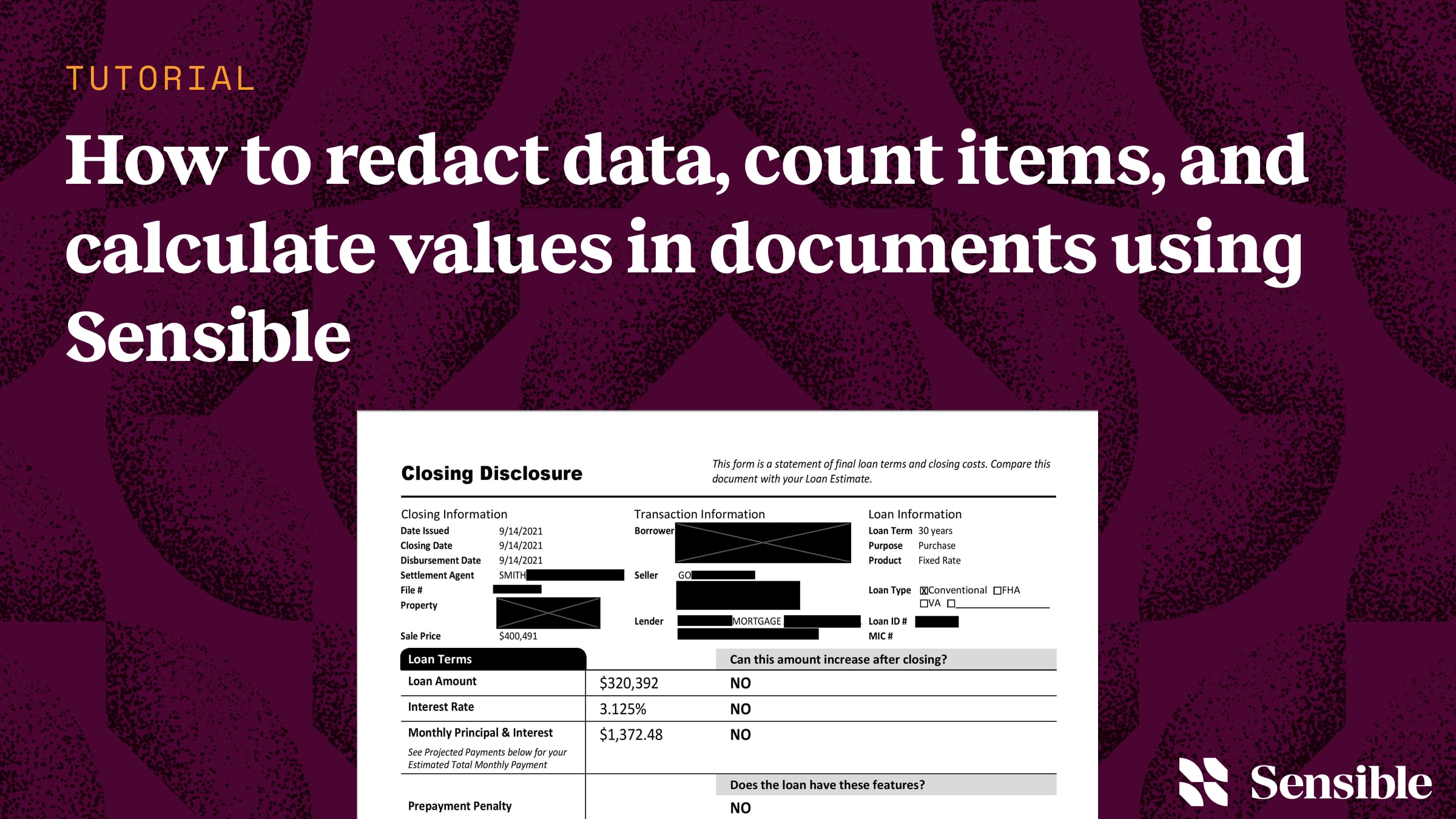How to redact data, count items, and calculate values in documents using Sensible | Sensible Blog
